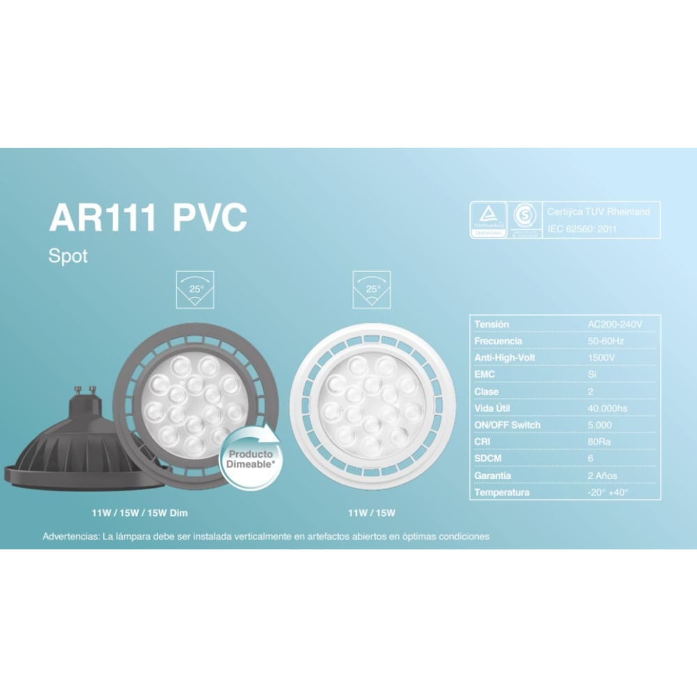 Lámpara Led Ar111 11W 6500K Gu10 Macroled